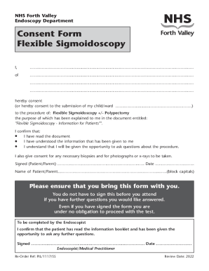 Fillable Online Consent Form Flexi - NHS Forth Valley Fax Email Print ...