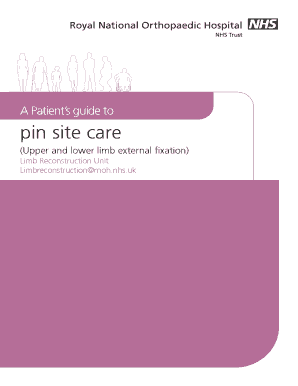 Fillable Online rnoh nhs Pin Site Care - Royal National Orthopaedic ...
