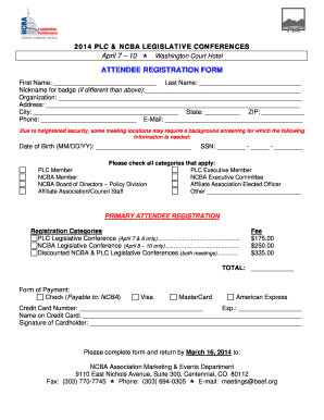 Fillable Online beefusa Legislative Conference Pre-Registration Form ...