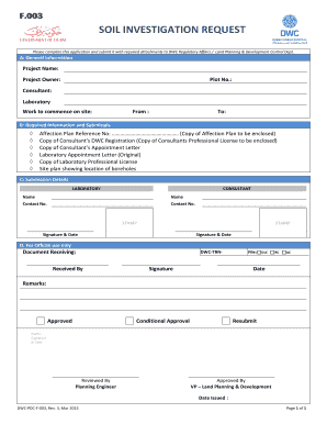 Fillable Online F003 soil investigation request Fax Email Print - pdfFiller