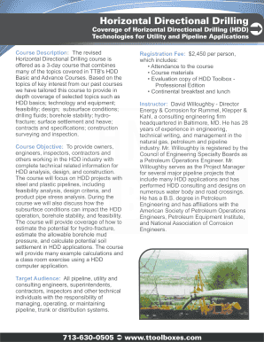 Fillable Online Horizontal Directional Drilling Fax Email Print - pdfFiller
