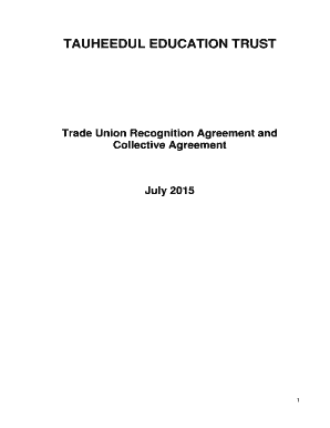 Fillable Online Trade Union Recognition Agreement and Fax Email Print ...