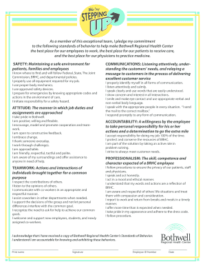 Fillable Online brhc Bothwell Standards of Behavior Fax Email Print ...