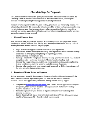 Fillable Online www2 umf maine Checklist-Steps for Proposals Fax Email ...