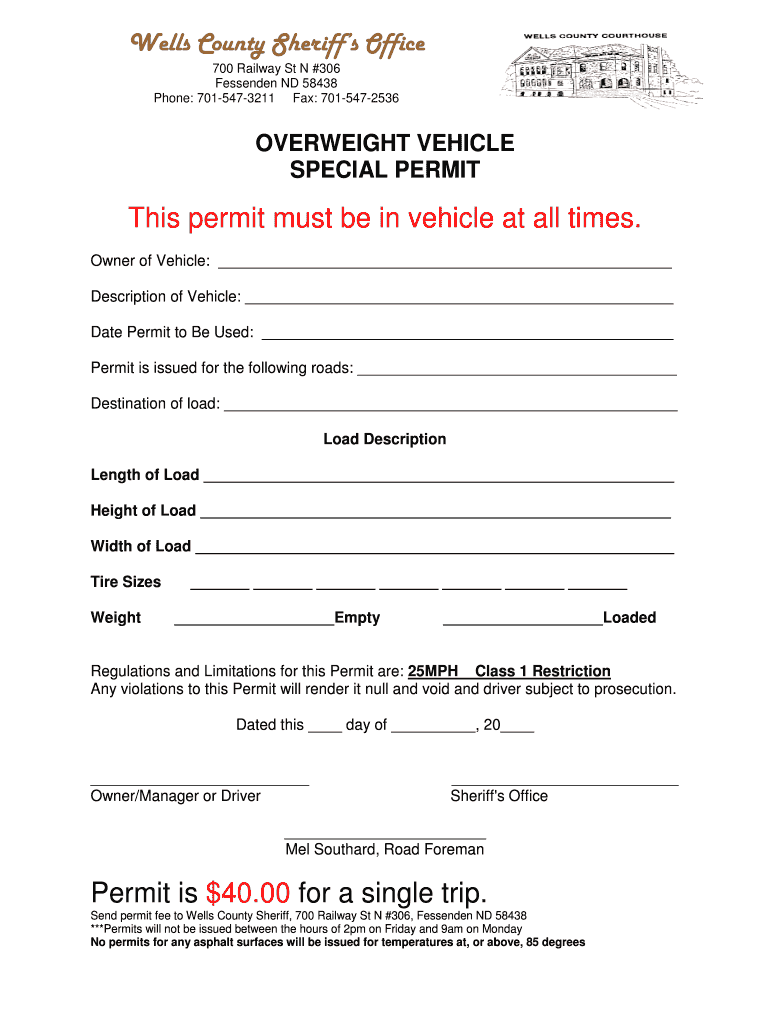 Fillable Online Master Overweight permit Fax Email Print - pdfFiller