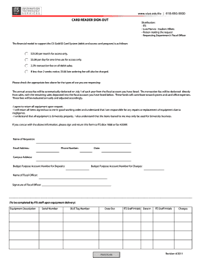 Fillable Online Card Reader Sign-Out Request Fax Email Print - pdfFiller