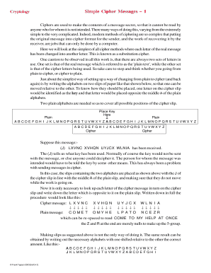 Fillable Online Simple Cipher Messages 1 Fax Email Print - pdfFiller