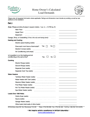 Fillable Online Homeowner Calculated Load Demand Sheet Fax Email Print ...