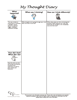 Fillable Online My Thought Diary Fax Email Print - pdfFiller