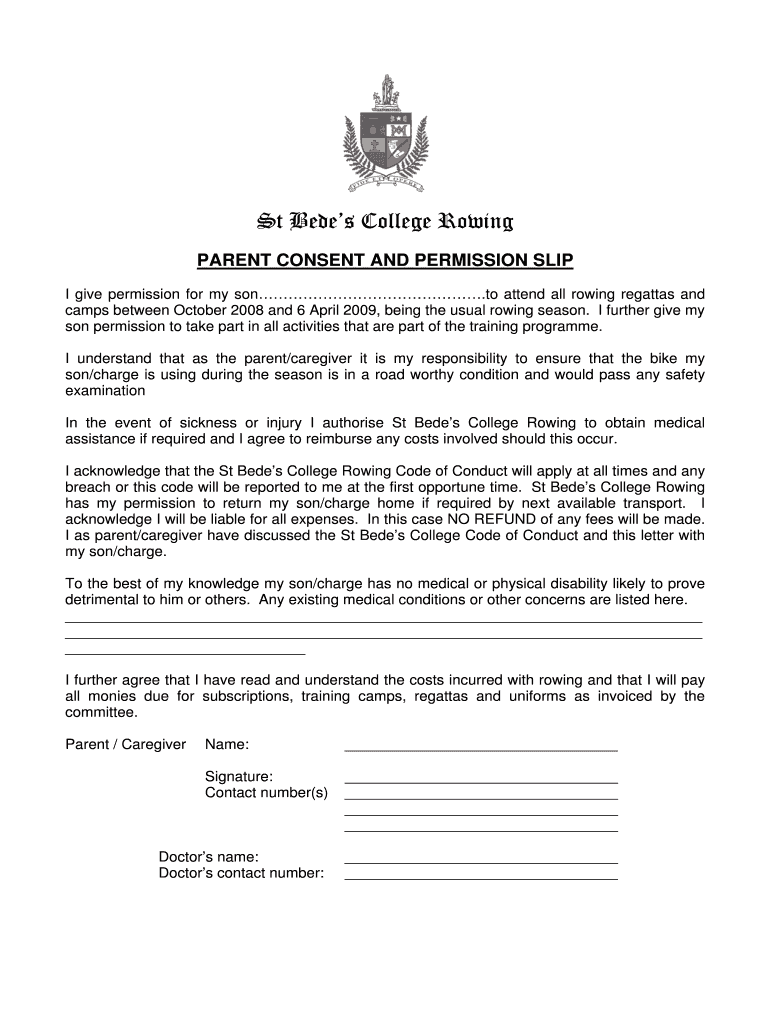 Fillable Online stbedes school Health and Permission Slips - stbedes school Fax Email Print ...