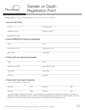 Fillable Online Transfer on Death Registration Form Fax Email Print ...