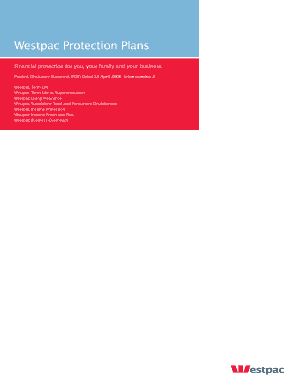 Fillable Online Westpac Protection Plans Fax Email Print - pdfFiller