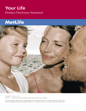 Fillable Online MetLife Your Life Insurance PDS - Choosi Fax Email ...