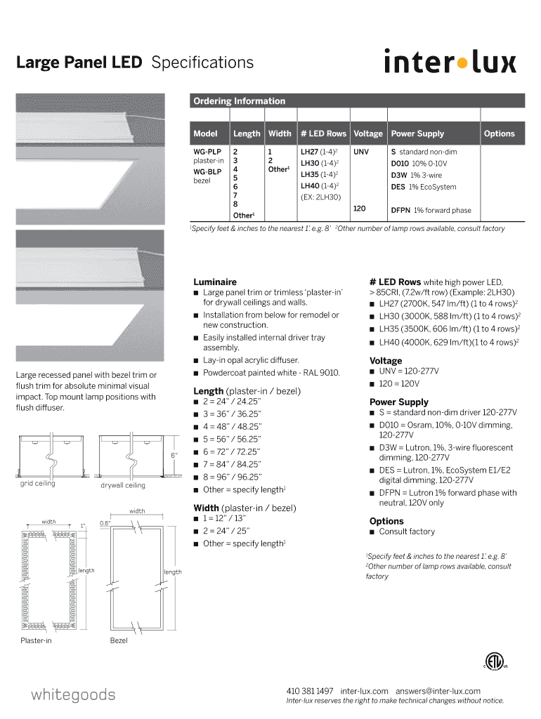 Fillable Online Large Panel LED Specsheet - Inter-Lux Fax Email Print ...