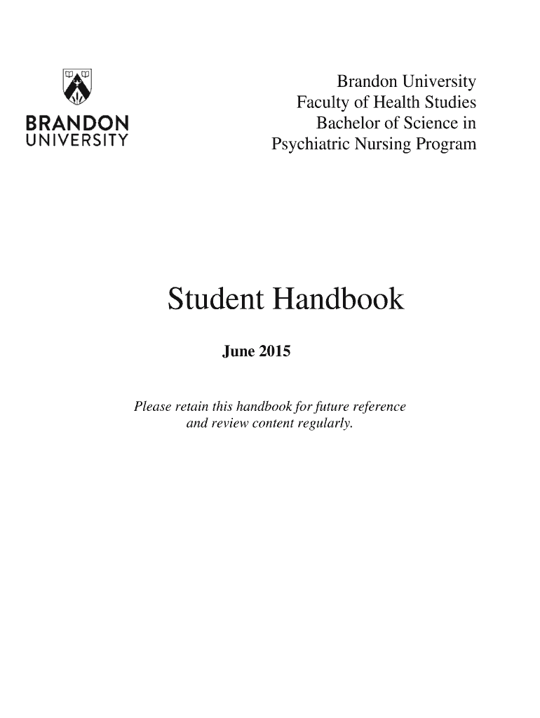 Fillable Online brandonu Student Handbook - Brandon University ...