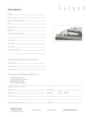 Fillable Online Fabric Approval Form Fax Email Print - pdfFiller