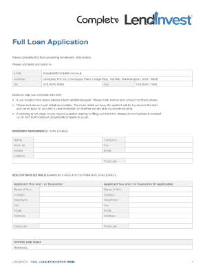 Fillable Online complete-fs co Full Loan Application - Complete FS Fax ...