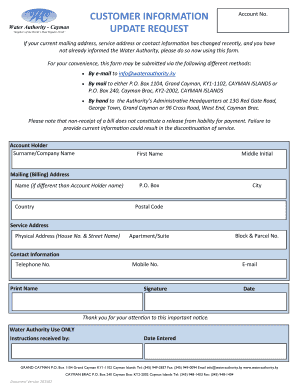 Fillable Online CUSTOMER INFORMATION UPDATE REQUEST Fax Email Print ...