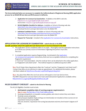 Fillable Online nursing sfsu SCHOOL OF NURSING - San Francisco State ...