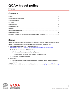 Fillable Online QCAA travel policy Fax Email Print - pdfFiller
