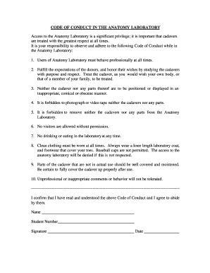 Fillable Online med uottawa Anatomy Lab- CODE OF CONDUCT-Signdoc - med ...