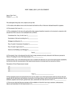 Fillable Online NEW YORK LIEN LAW STATEMENT - North River Abstract Corp ...