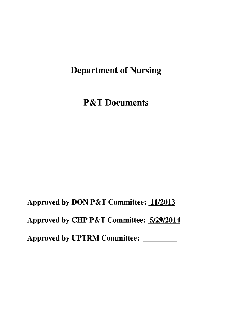 Fillable Online wwwnew towson Department of Nursing PampT Documents ...