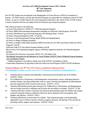Fillable Online Air Force (AF) Child Development Center (CDC) Criteria ...
