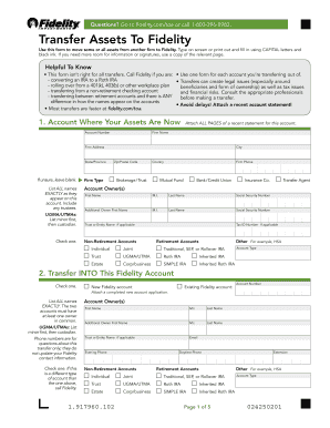 Fillable Online B2015b HSA Transfer Assets to Fidelity Form - Teradyne ...