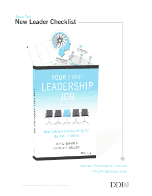 Fillable Online New Leader Checklist Bonus Tool New Leader Checklist ...
