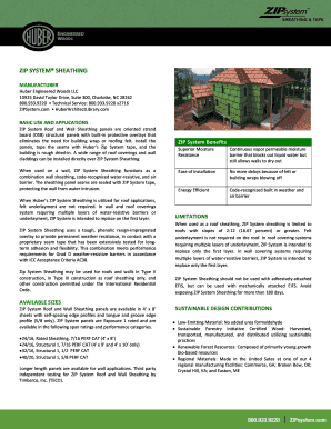 Fillable Online ZIP System Sheathing - Product Data Sheet-v1 Fax Email ...