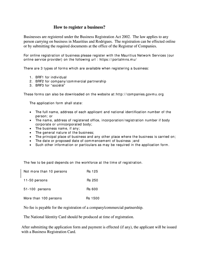 Fillable Online How to register a business Fax Email Print - pdfFiller