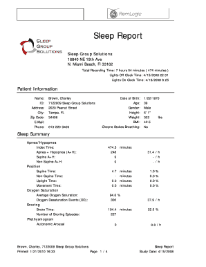 Fillable Online Sleep Report - Sleep Group Solutions Fax Email Print ...