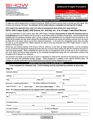 Fillable Online Outbound Freight Procedure Fax Email Print - pdfFiller