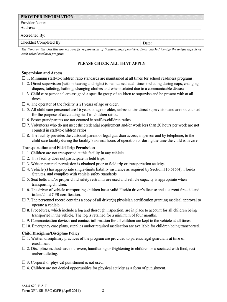 Fillable Online elcduval Health and Safety Checklist for Faith-Based ...