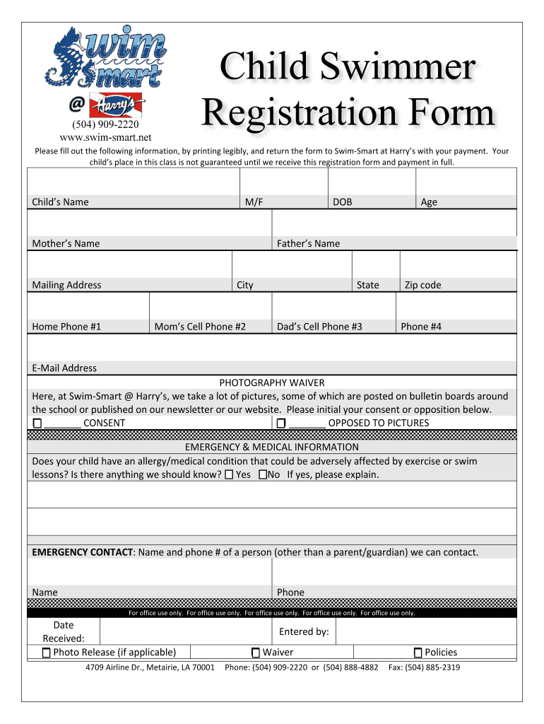 Fillable Online Child Registration Formdoc Fax Email Print - pdfFiller