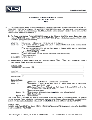 Fillable Online Specification Sheet AUTOMATED CONFLICT MONITOR Fax ...