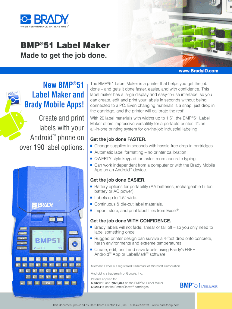 Fillable Online BMP51 Label Maker Fax Email Print - pdfFiller