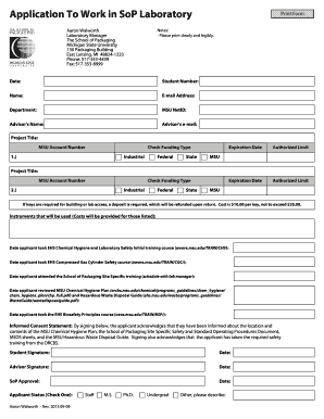 Fillable Online packaging msu Employee Information bFormb - School of ...