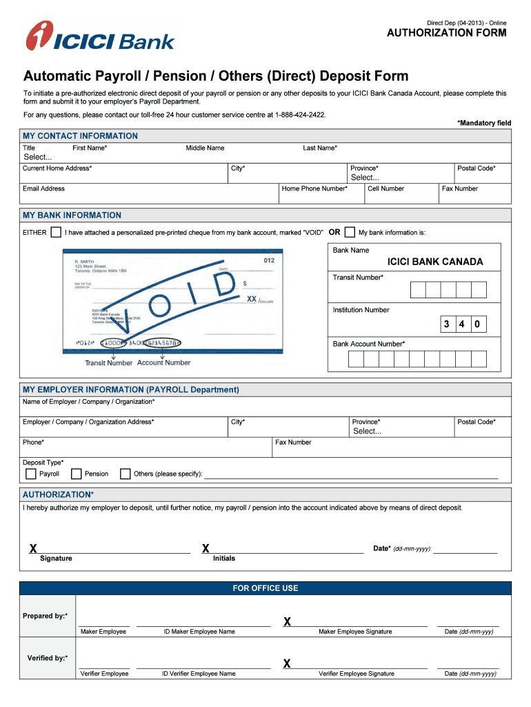 Fillable Online Download - ICICI Bank Canada Fax Email Print - pdfFiller