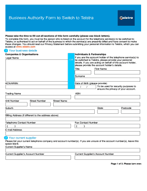 Fillable Online Telstra Fixed Line Porting bFormb - Wireless ...