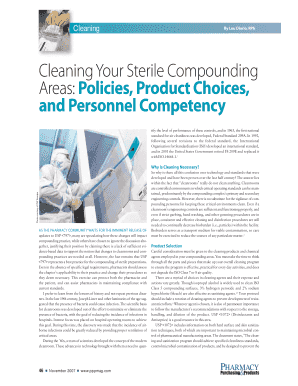 Fillable Online Cleaning Your Sterile Compounding Areas - LDT Health ...