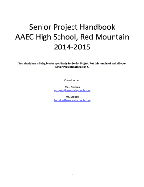 Fillable Online Senior Project Handbook AAEC High School Red Fax Email ...