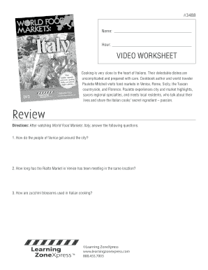 Fillable Online Download Italy Video Worksheet - Learning ZoneXpress Fax Email Print - pdfFiller