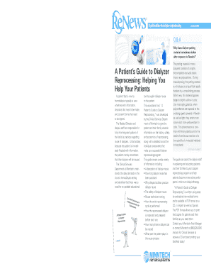 Fillable Online A Patients Guide to Dialyzer Reprocessing Helping ...