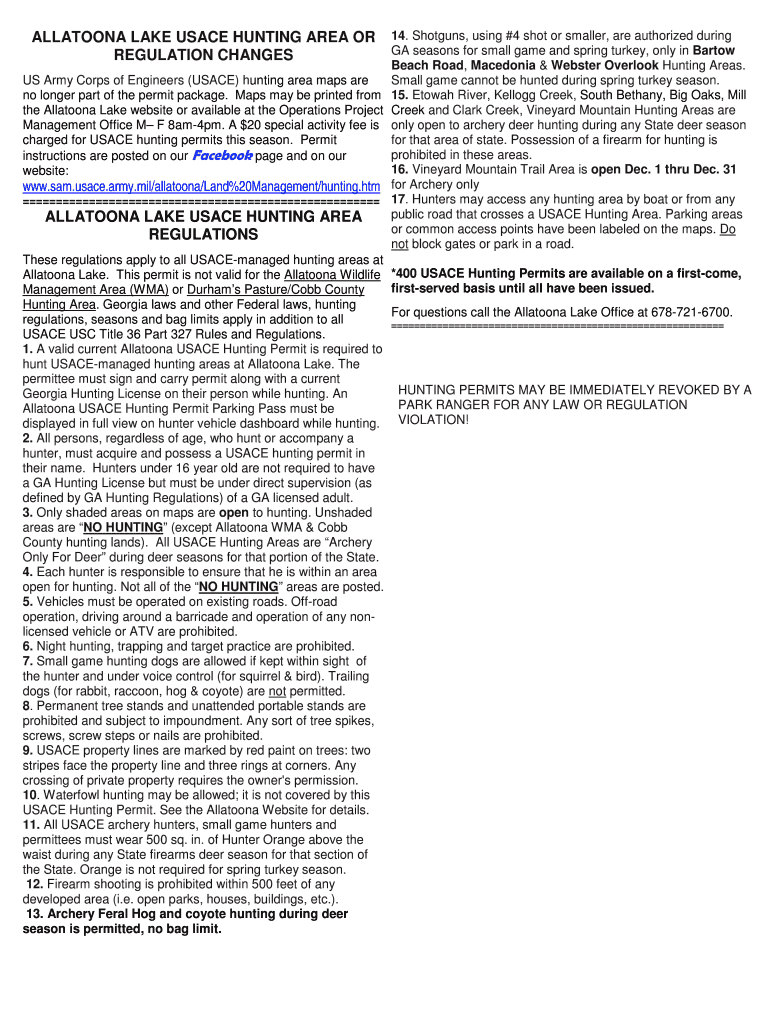 Fillable Online sam usace army Rules and Regulations pdf - US Army Fax ...