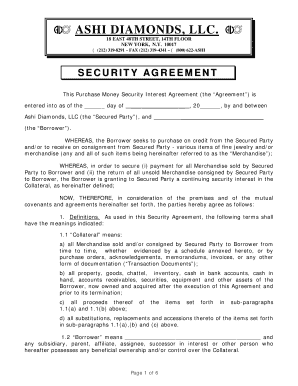 Fillable Online Ashi UCC Security Agreement Formdoc Fax Email Print ...