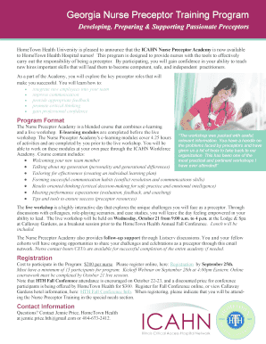 Fillable Online hthu Georgia Nurse Preceptor Training Program Fax Email ...
