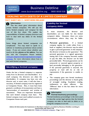 Fillable Online debtaction-ni Business Debtline - Advice NI Fax Email ...