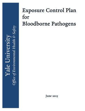 Fillable Online Exposure Control Plan for Bloodborne Pathogens - Yale ...